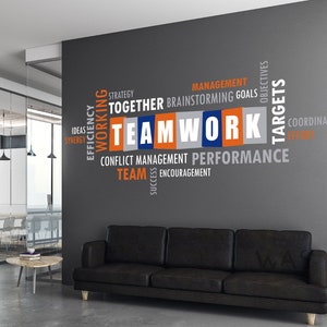 Teamwork Vinyl Wall Decal Office Space Decor Interior Stickers Mural ...