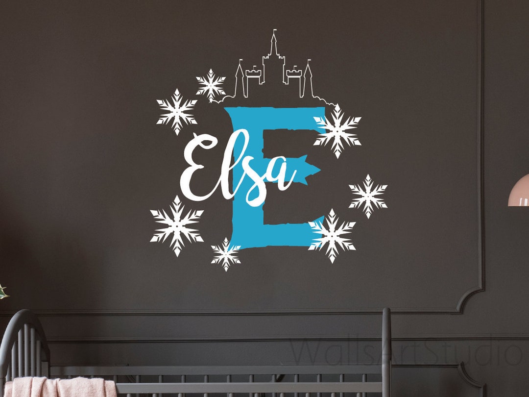 Snowflakes Decals , Name With Frozen Style Wall Decal, Let It Go ...