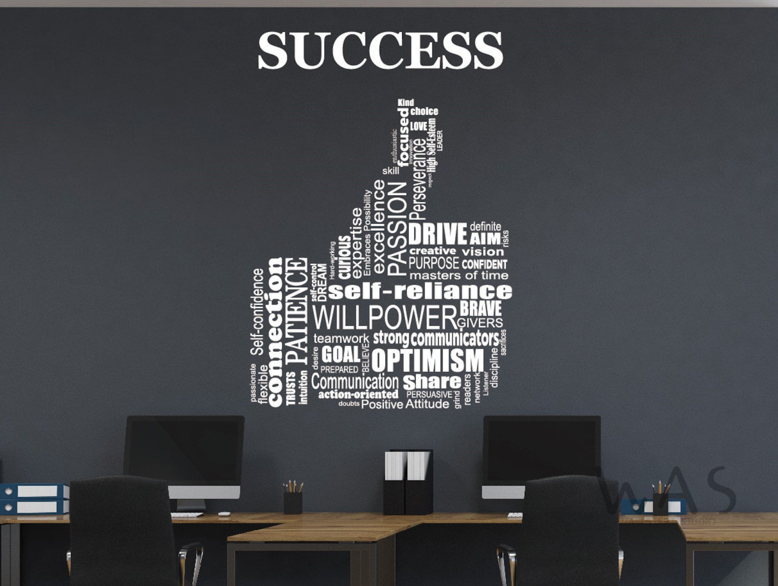 Office Wall Decal Motivational Wall Sticker Success Inspirational ...