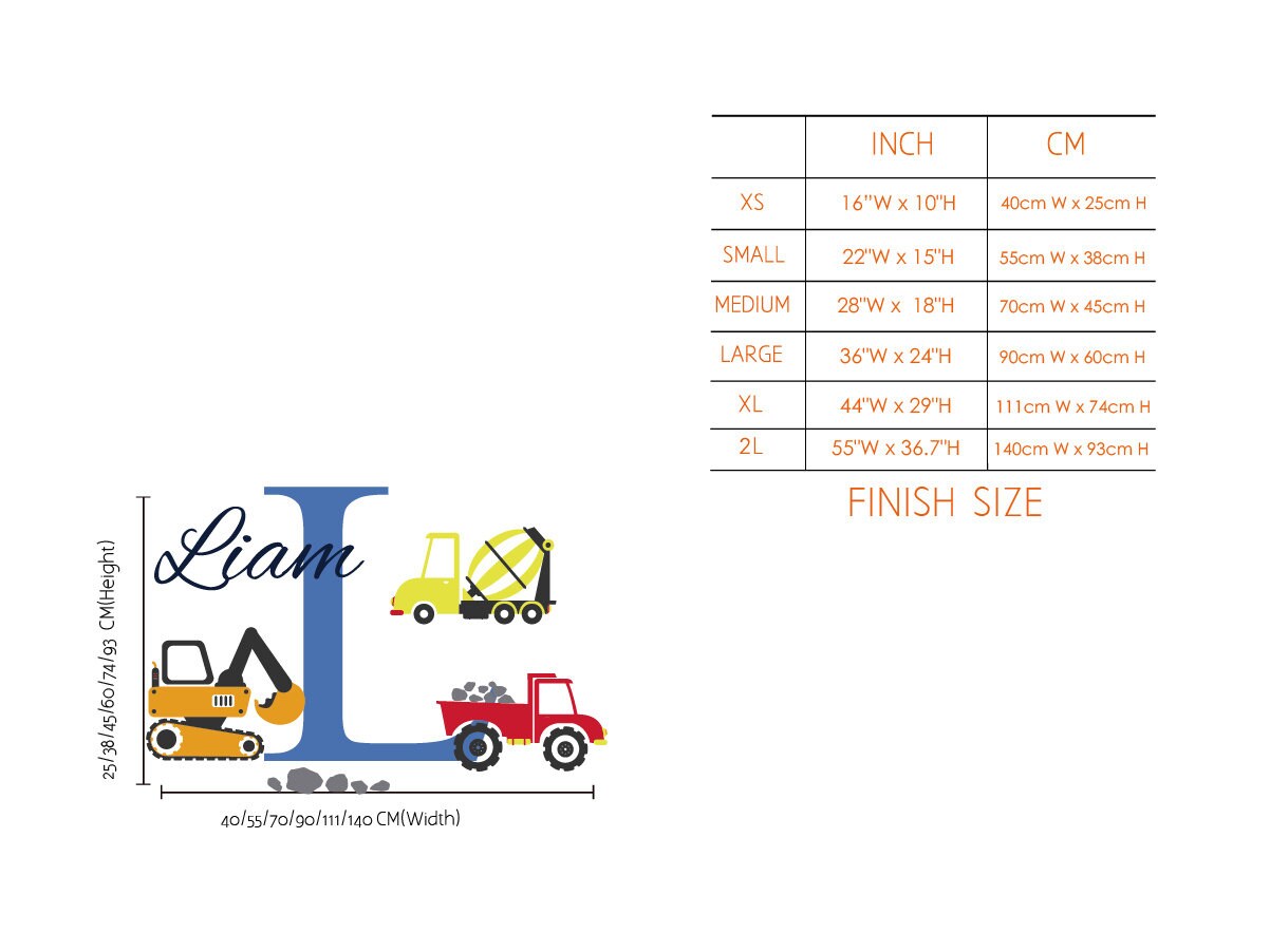 Trucks Digger Decalconstruction Trucks Decals excavator - Etsy