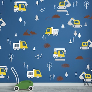 Construction Wall Sticker,transportation Truck Digger Sticker,truck ...