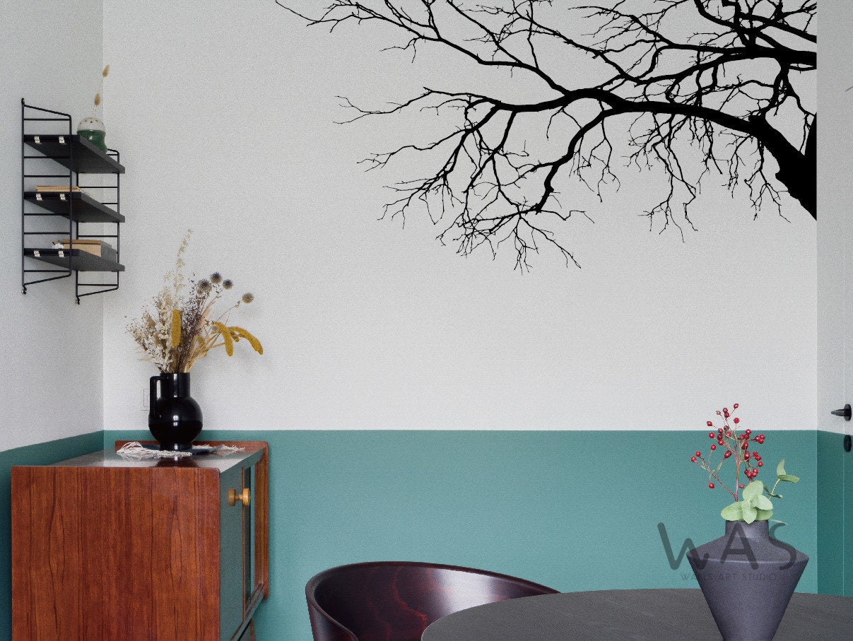 Tree Top Branches Wall Decal Vinyl Sticker Black Tree Wall Decal Black ...