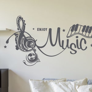 Musical Instrument Wall Decals Headphone Vinyl Wall Sticker DJ Wall Art ...