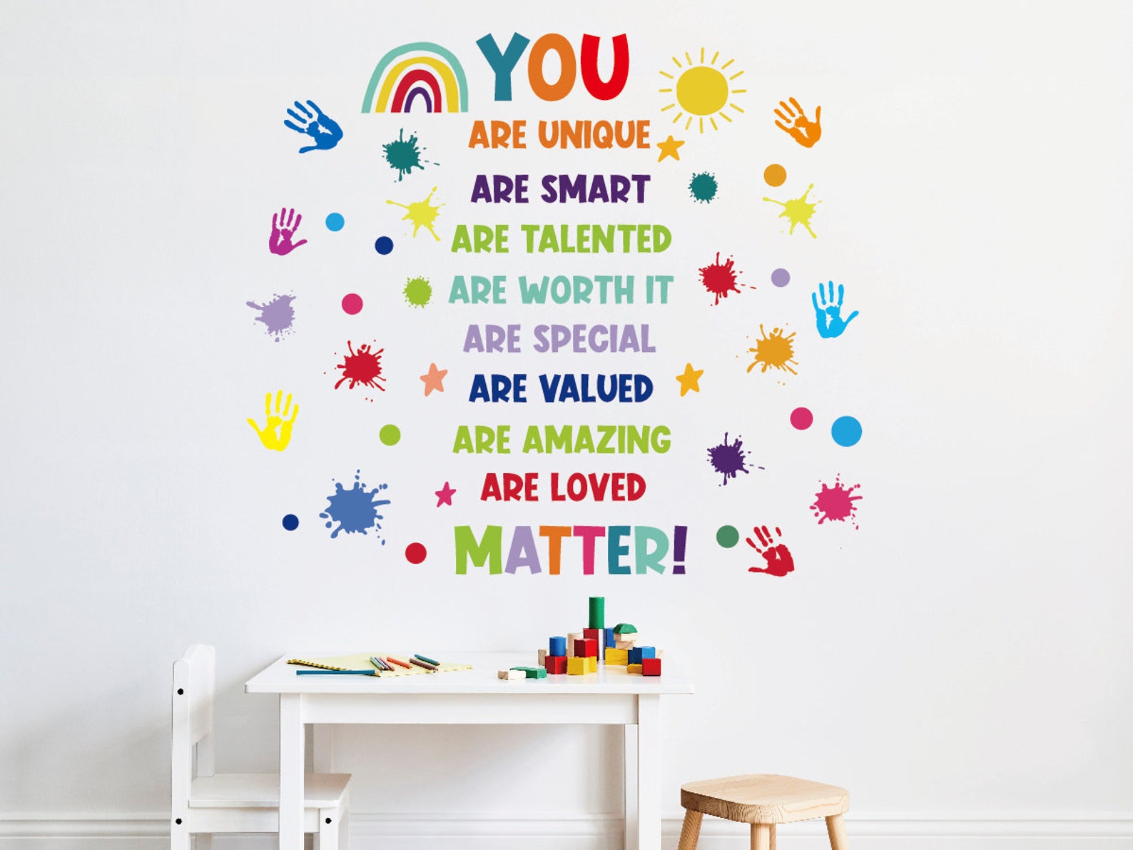 Colorful Inspirational Phrases Sticker Motivational Lettering You Are ...