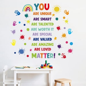 Colorful Inspirational Phrases Sticker Motivational Lettering You Are ...