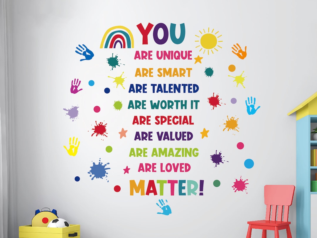 Colorful Inspirational Phrases Sticker Motivational Lettering You Are ...