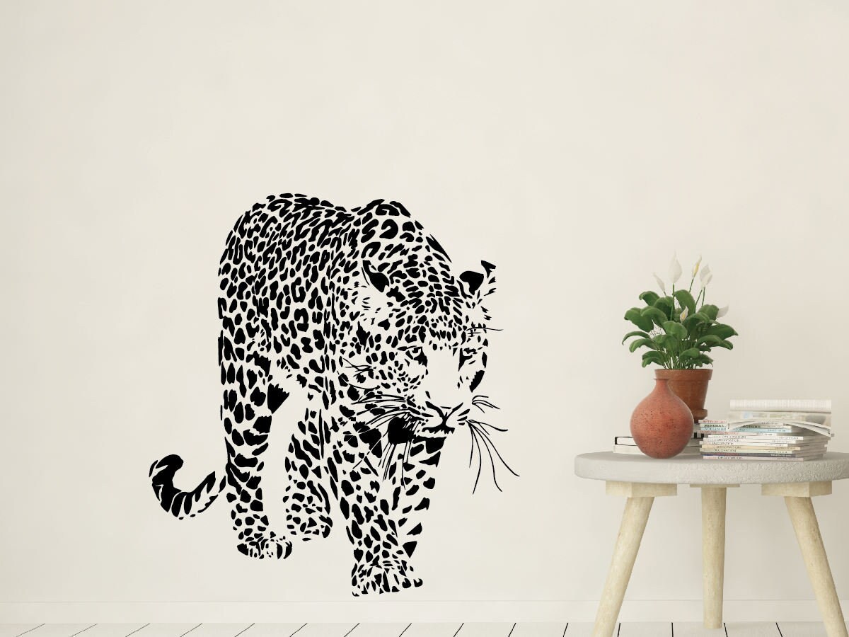 Cheetah Vinyl Wall Decal Leopard Wall Decal Home Wall Decor | Etsy