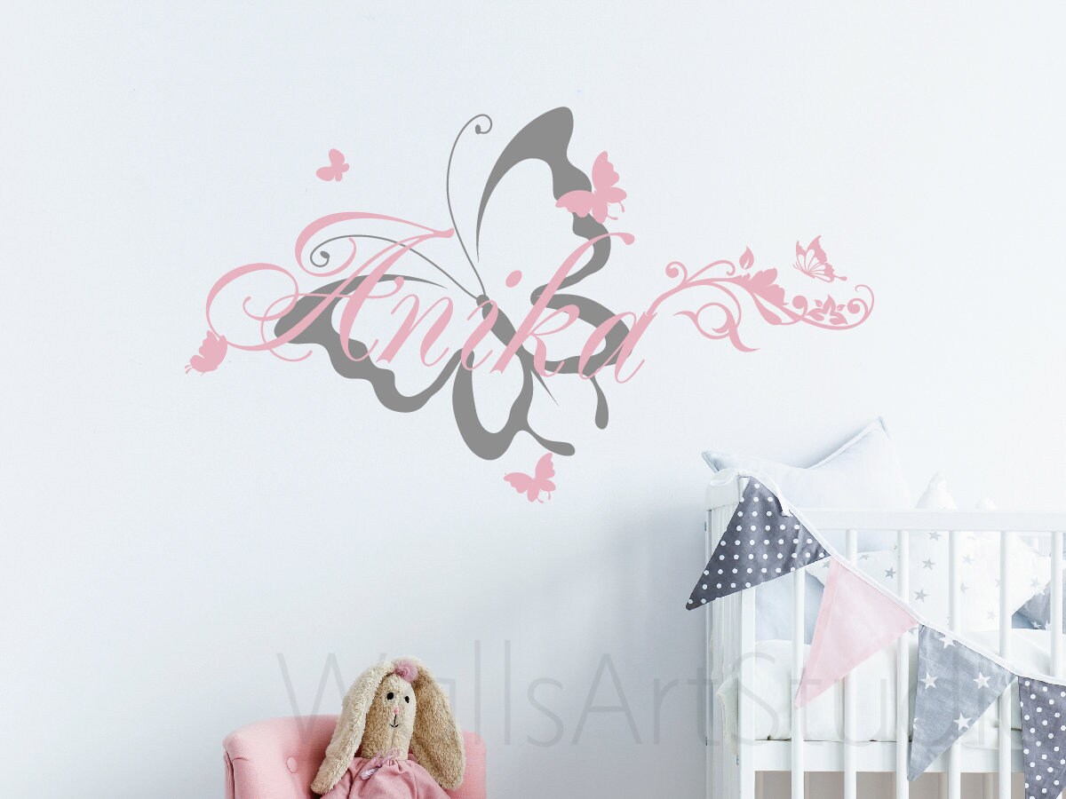 Butterfly With Name Wall Decal Butterfly With Personalized | Etsy