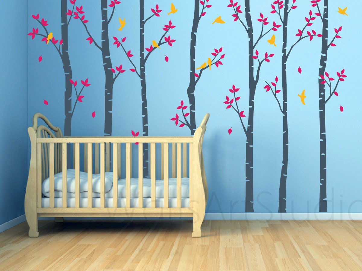 Large Birch Tree Decal Birch Tree Wall Decor Peel Stick | Etsy