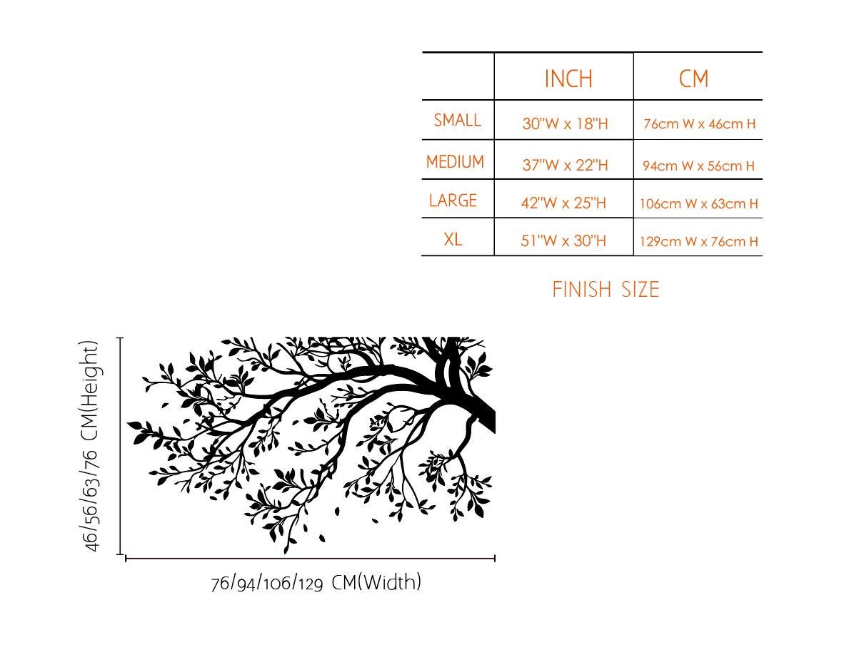 Tree Top Branches Wall Decal Vinyl Sticker Black Tree Wall Decal Black ...