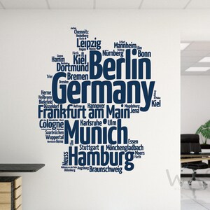 German Map Wall Decals,german City Names Wall Decals, German City ...