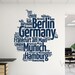 German Map Wall Decals,german City Names Wall Decals, German City ...