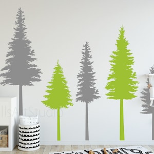 Pine Trees Wall Decals, Forest Tree Wall Decals,wild Life Woodland Wall Decals, Kids Wall Decals ...