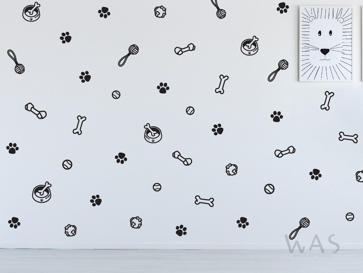 129 Pieces Dog Paw Dogs Toy for Walls Dog Pup Removable Vinyl - Etsy