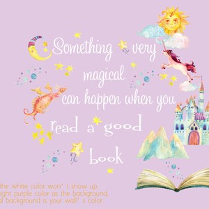 Fairytale Theme Reading Book Wall Sticker Something Very Magical Can ...