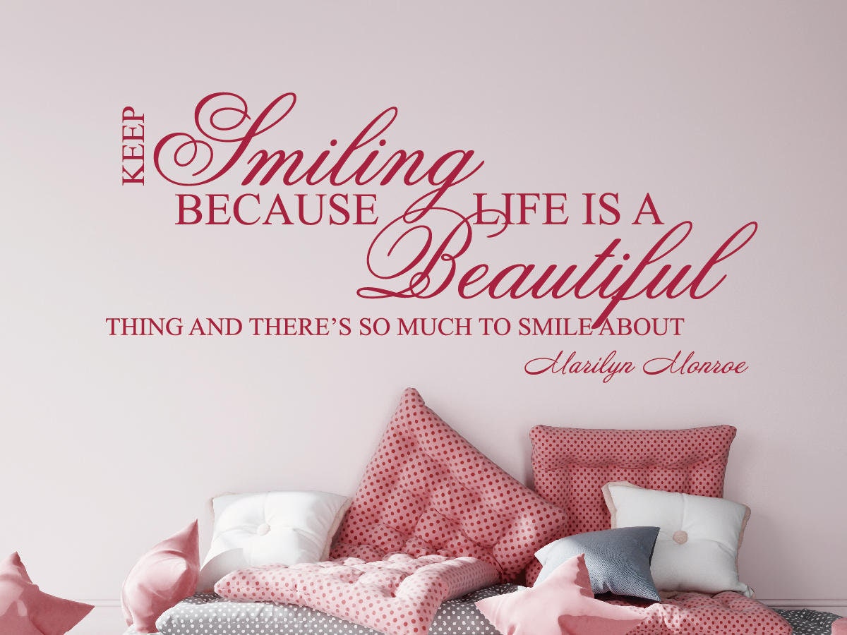 Life is Beautiful Wall Qutoes Decals Smiling Quotes Decals - Etsy