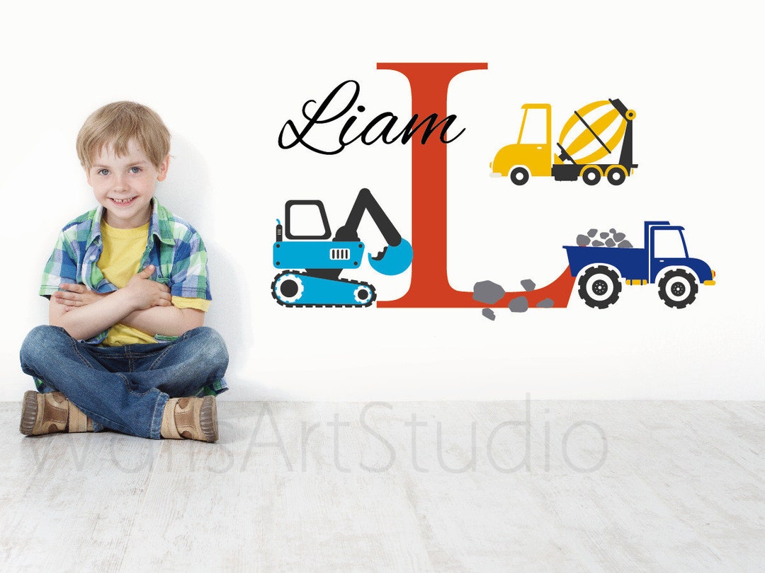 Trucks Digger Decal,construction Trucks Decals ,excavator Mixer Sticker ...