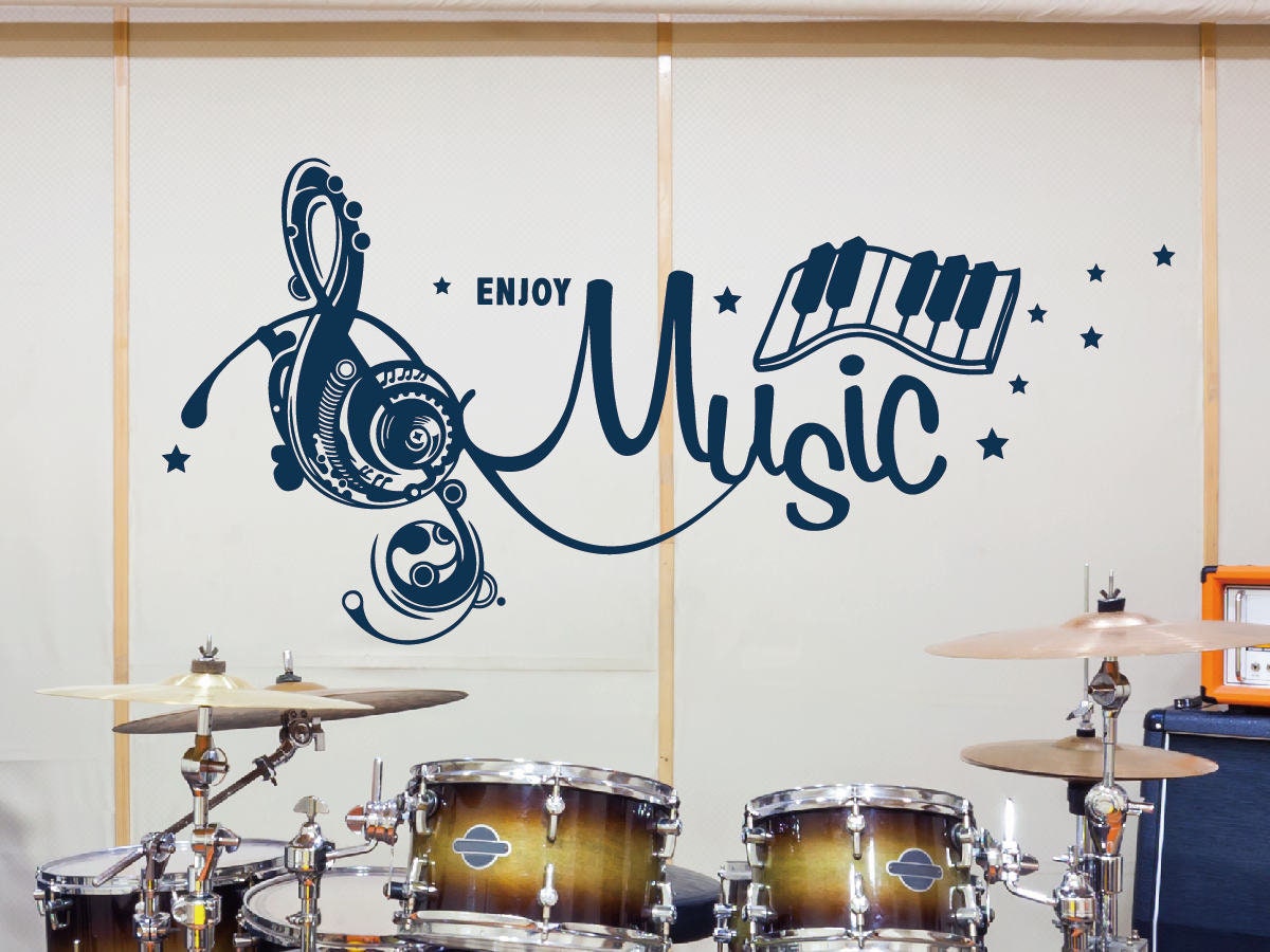 Musical Instrument Wall Decals Headphone Vinyl Wall Sticker DJ | Etsy
