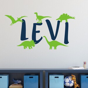 Dinosaur With Name Decals, Personalized Name Dinosaur Wall Stickers ...