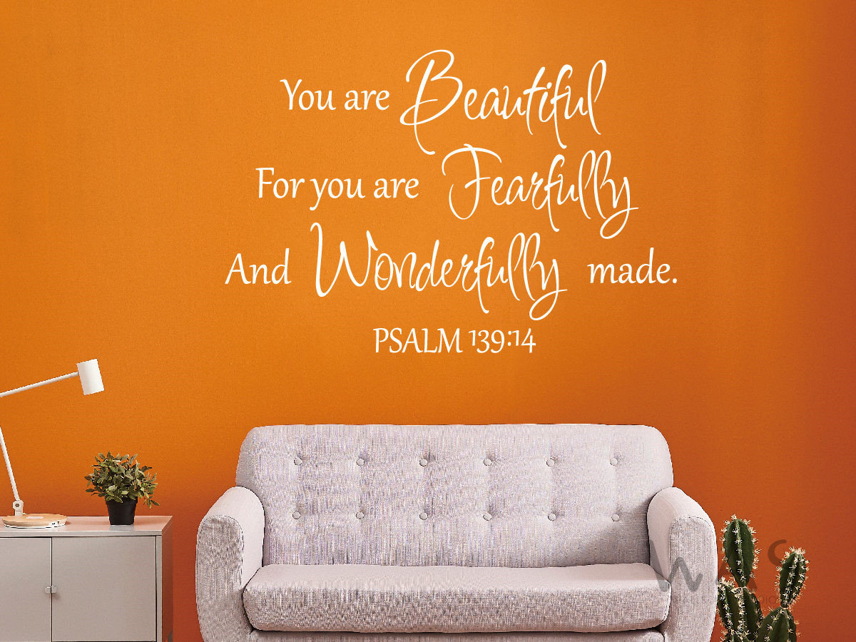 You Are Beautiful Bible Verse Scripture Wall Decal You Are - Etsy