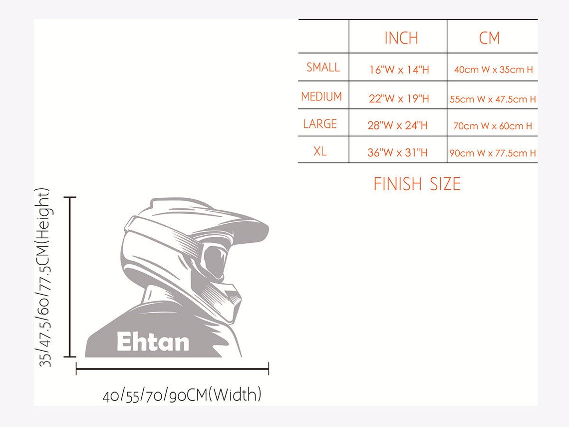 Personalized Name Motorcycle Motocross Wall Decal Boys - Etsy