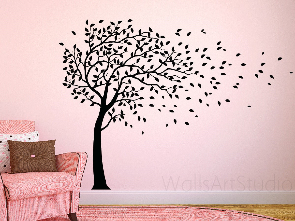 White Tree Wall Decal Large Tree Wall Decal Girls Room Etsy Uk