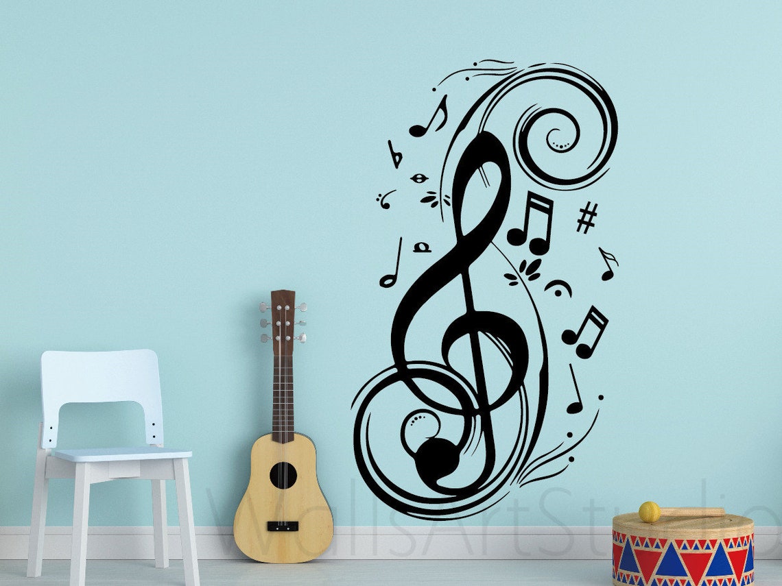 Musical Notation Wall Decals Musical Mark Vinyl Wall Sticker | Etsy