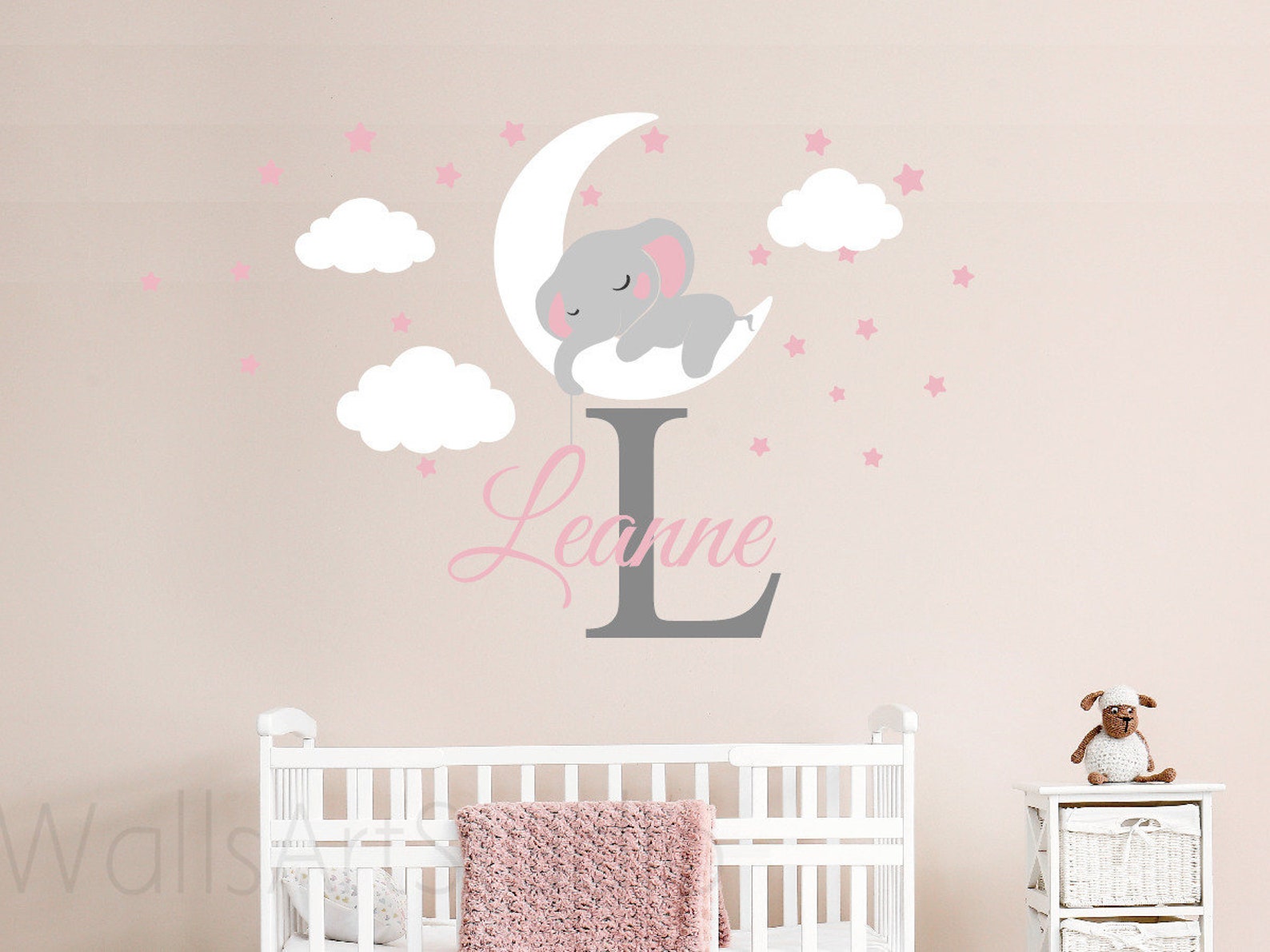 Elephant Decal custom Names With Baby Elephant Decal | Etsy