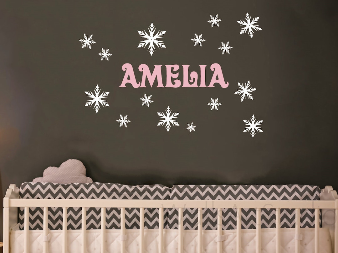 Snowflakes Decals , Name With Frozen Style Wall Decal, Let It Go ...