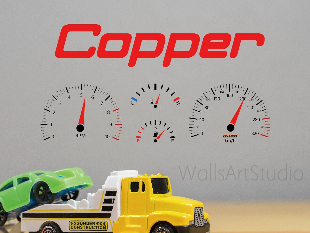 Boy Custom Name Wall Decal Speedometer Wall Decal Racing Car | Etsy