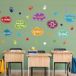 Colorful Splatter Handprint Motivational Inspirational Stickers - Be ...