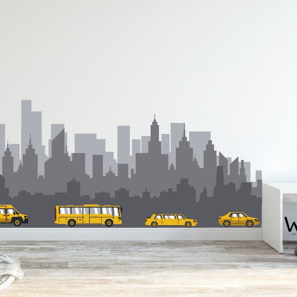 Cityscape Wall Decal - Etsy