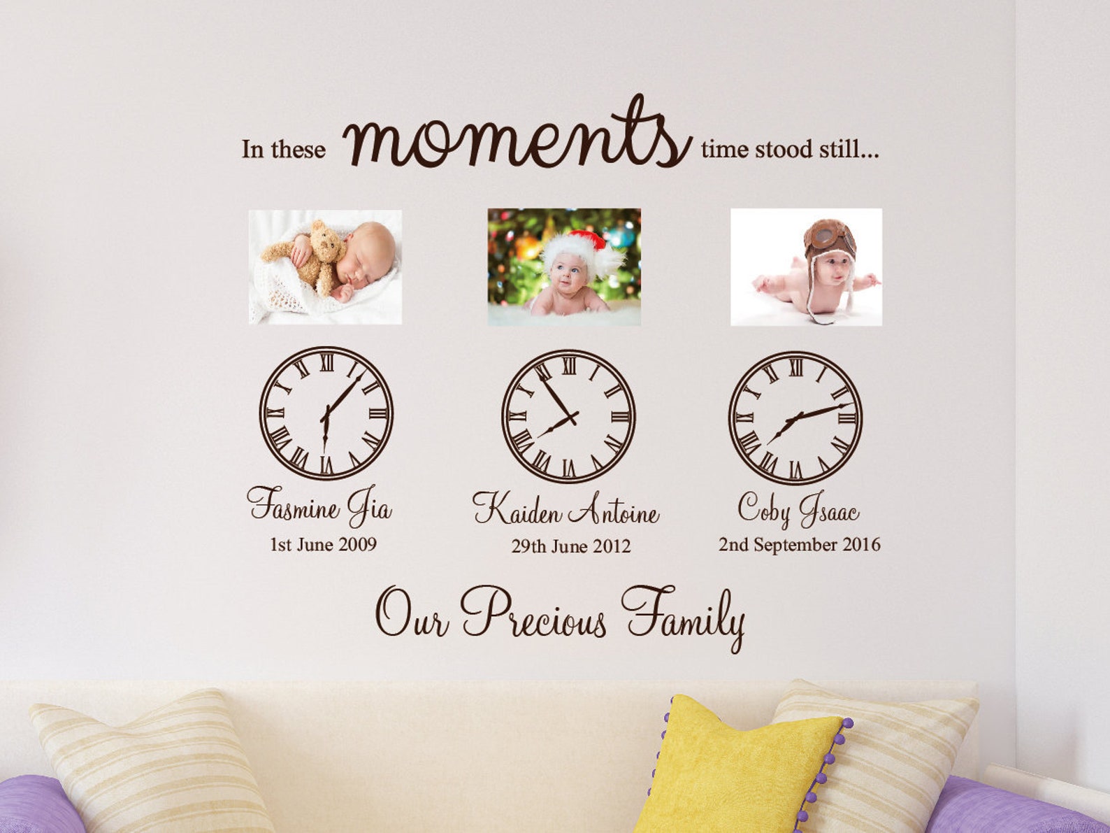 In These Moments Time Stood Still Vinyl Wall Sticker With Clock Wall ...