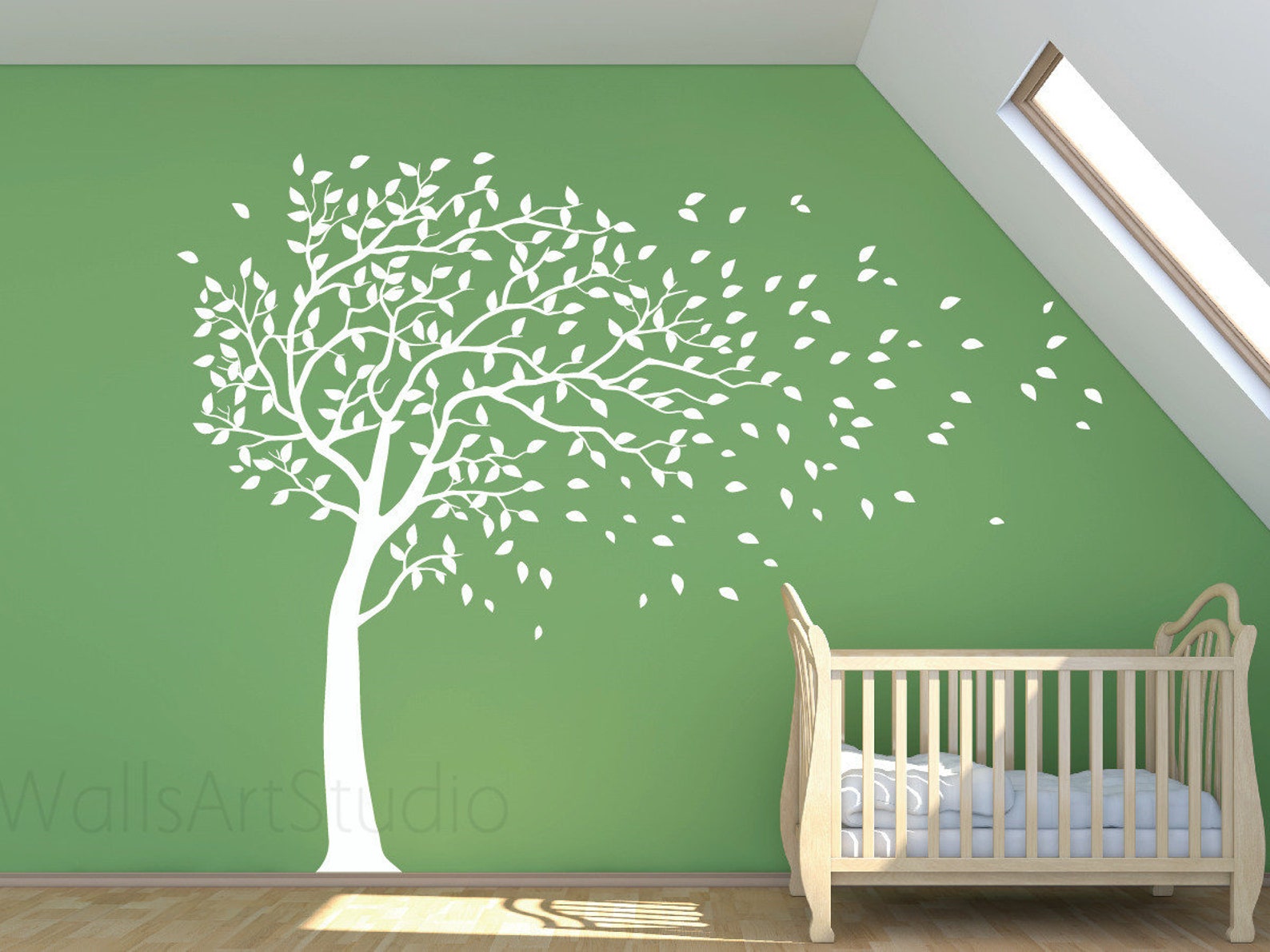 White Tree Wall Decal Large Tree Wall Decal Girls Room | Etsy