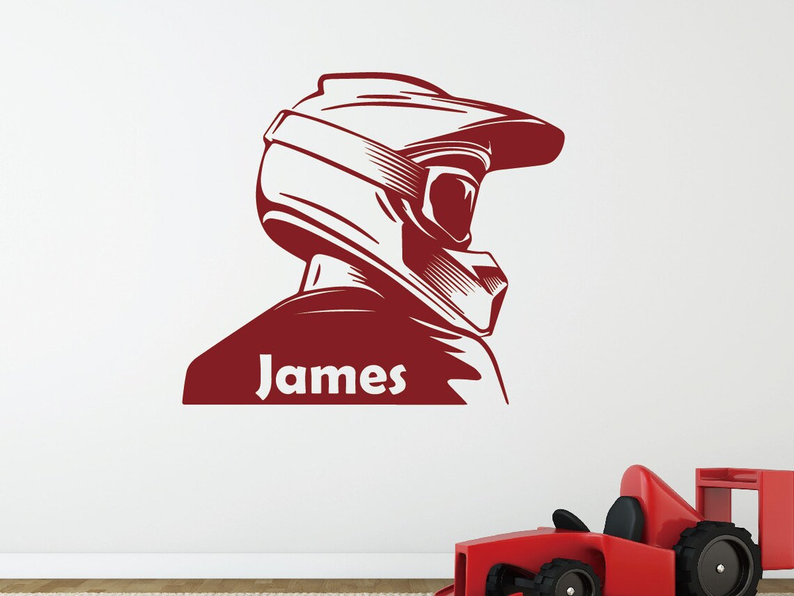 Personalized Name Motorcycle Motocross Wall Decal Boys - Etsy