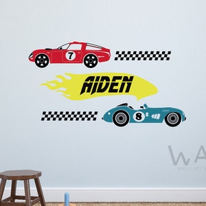 Personalized Race Car Name Wall Decal - Racing Wall Decals - Nursery ...