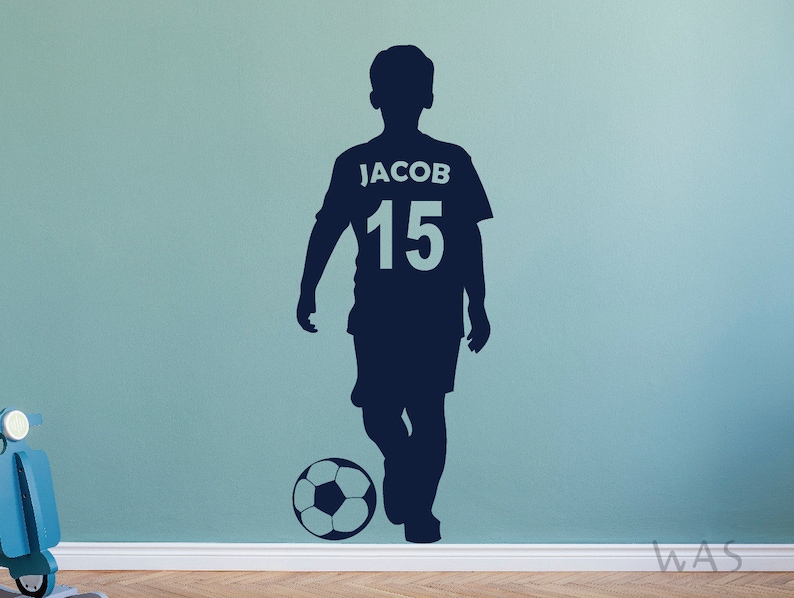 Custom Name Soccer Player Wall Decal,personalized Boy Name With ...