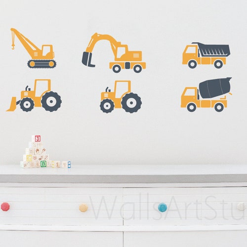 Trucks Decal Construction Trucks Decals excavator Mixer - Etsy