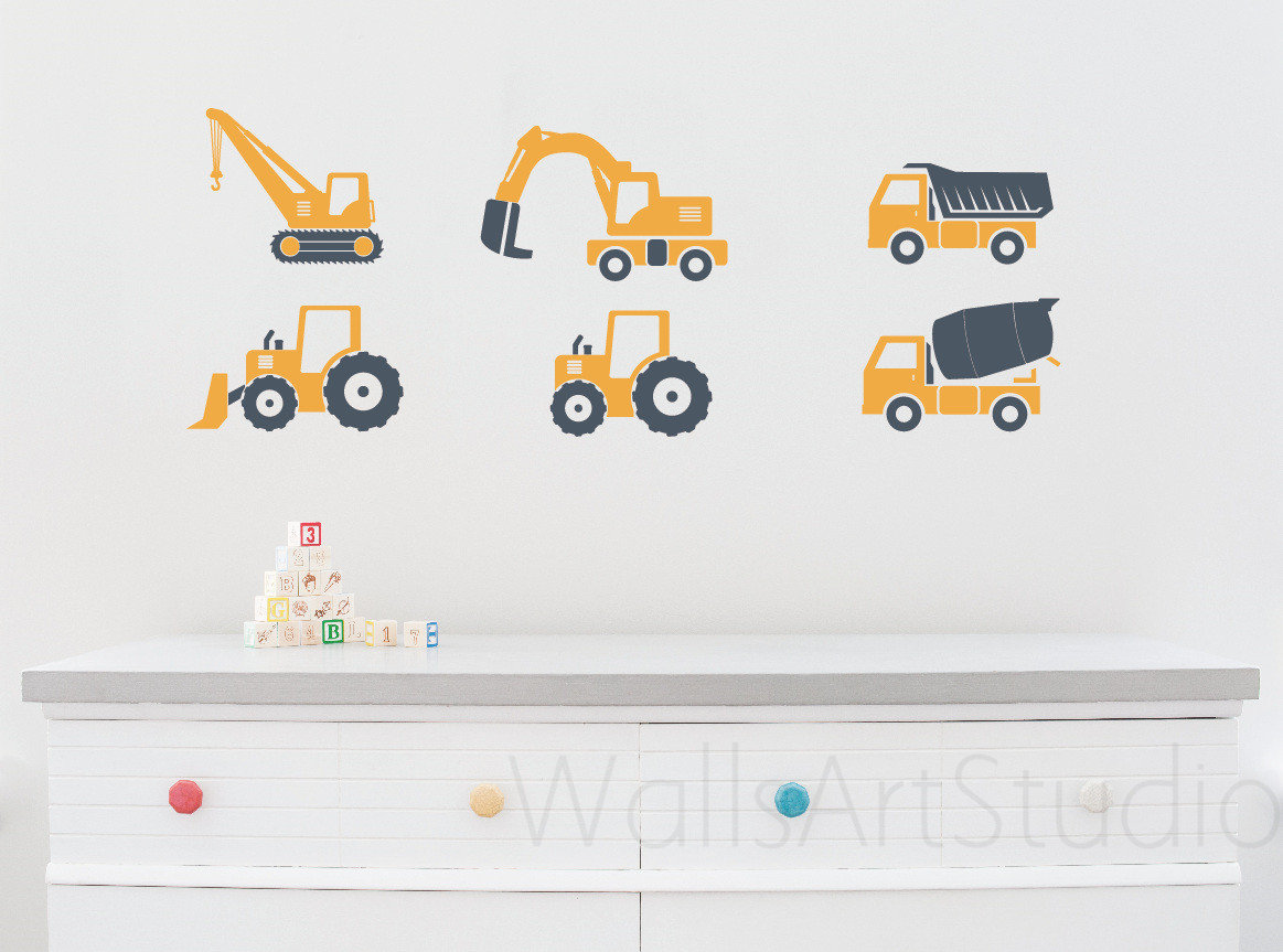 6 Pcs Set Trucks Decal Construction Trucks Decals excavator | Etsy