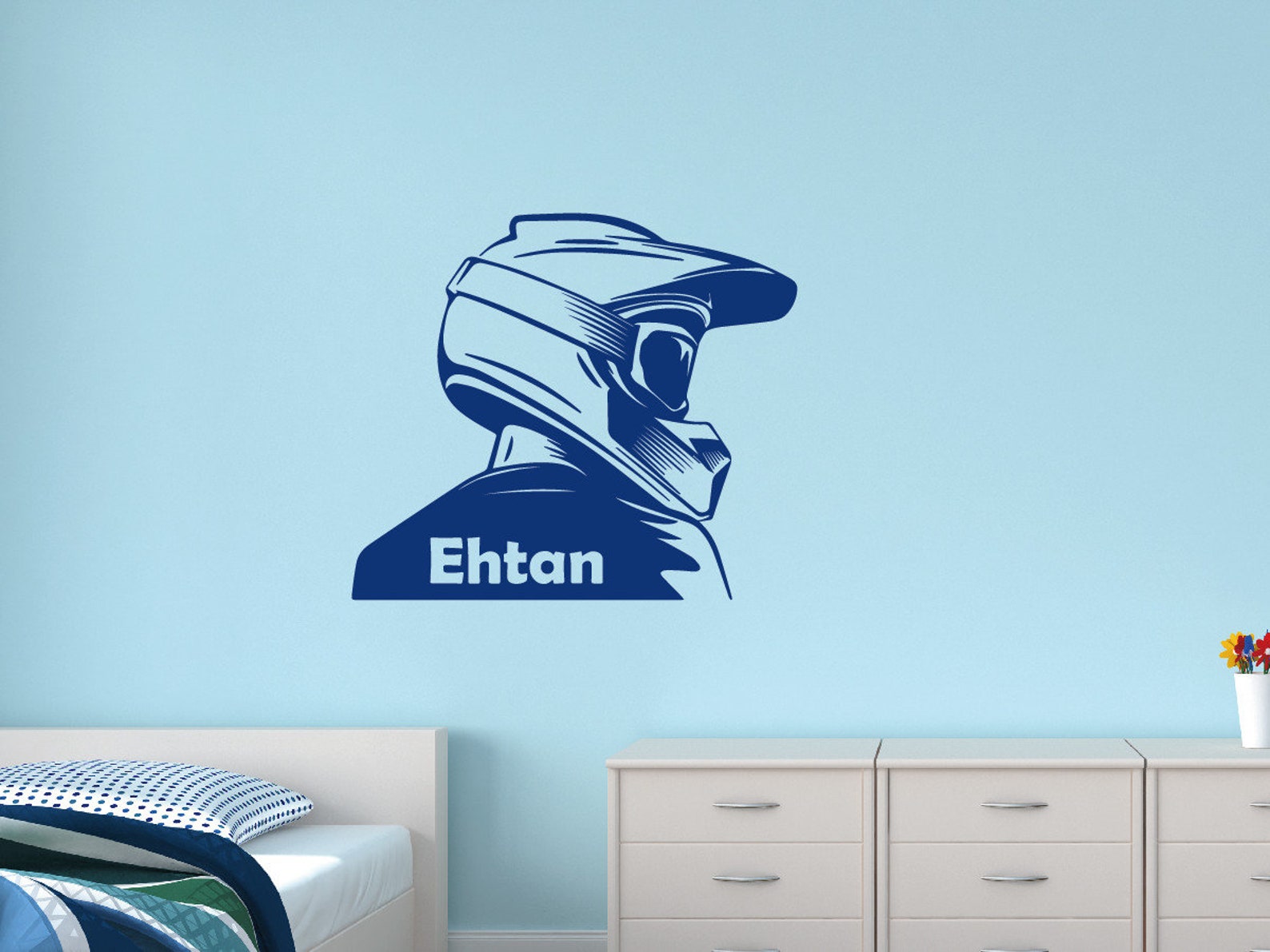Personalized Name Motorcycle Motocross Wall Decal Boys - Etsy