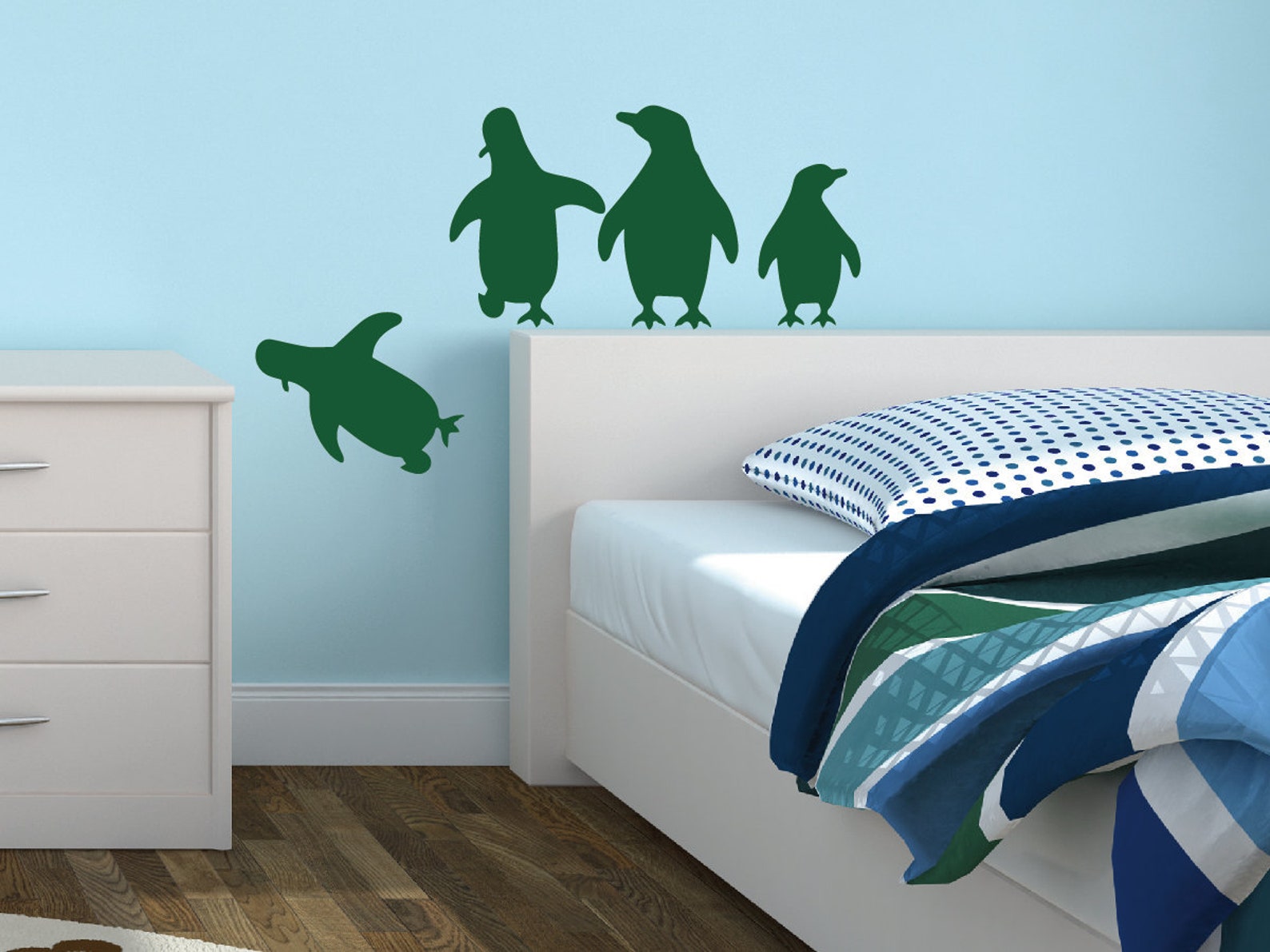 Penguin Wall Decals Nursery Kids Room Wall Decor 4 Pcs Set - Etsy