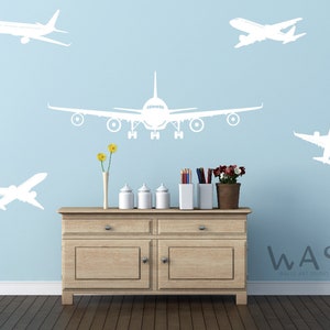 5 Airplanes Wall Decals, Airplane Wall Stickers for Boys Room Wall ...