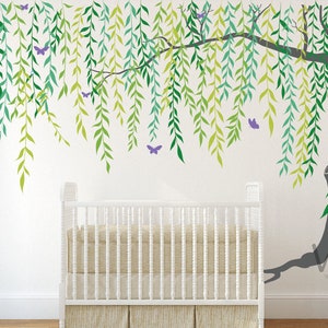 Weeping Willow Wall Decals, Hanging Vines Willow Leaf Wall Decals ...