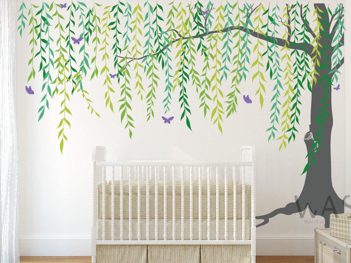 Weeping Willow Wall Decals Hanging Vines Willow Leaf Wall - Etsy