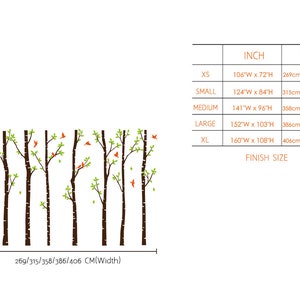 Large Birch Tree Decal, Birch Tree Wall Decor, Peel Stick Removable ...