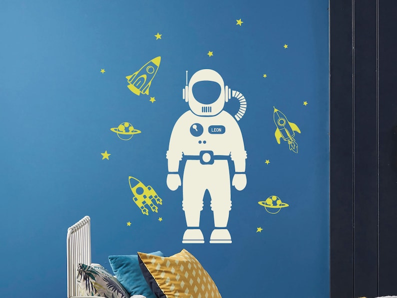 Spaceman Personalized Name Wall Vinyl Decals Boys Room Wall Decor ...