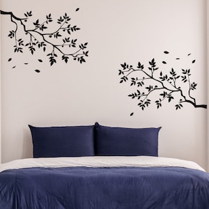 Tree Top Branches Wall Decal Vinyl Sticker Black Tree Wall Decal Tree ...