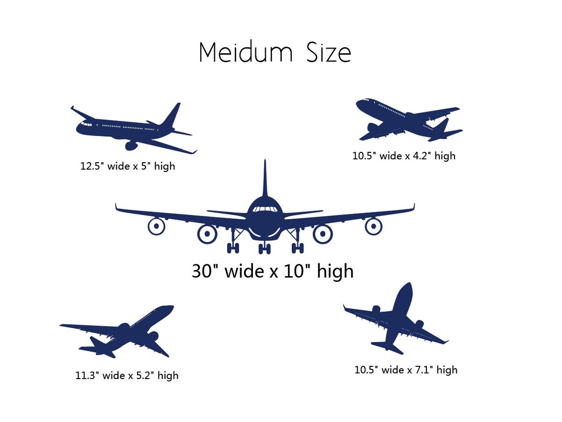 5 Airplanes Wall Decals, Airplane Wall Stickers for Boys Room Wall ...