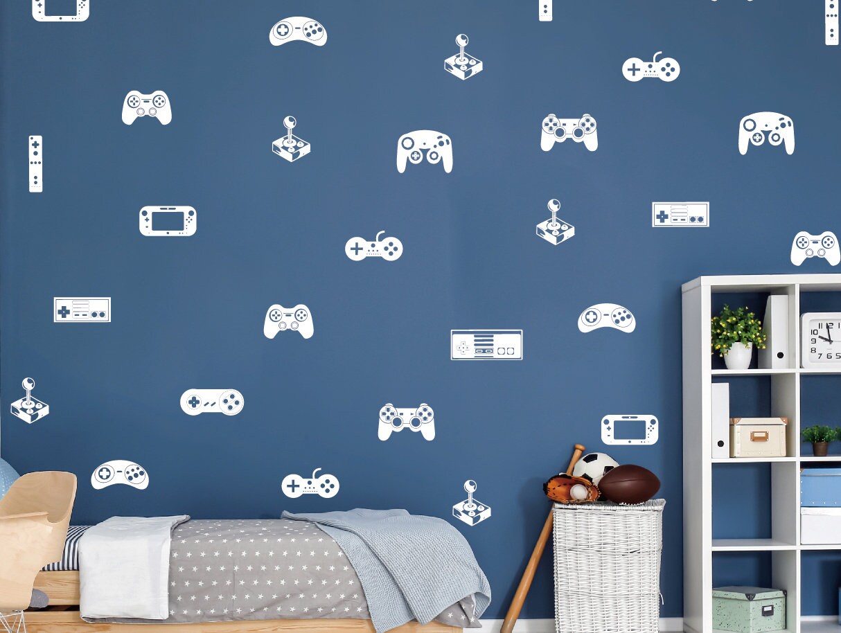 50pcs Game Controller Wall Decals- Kids Room Game Art Wall Decals, Game ...