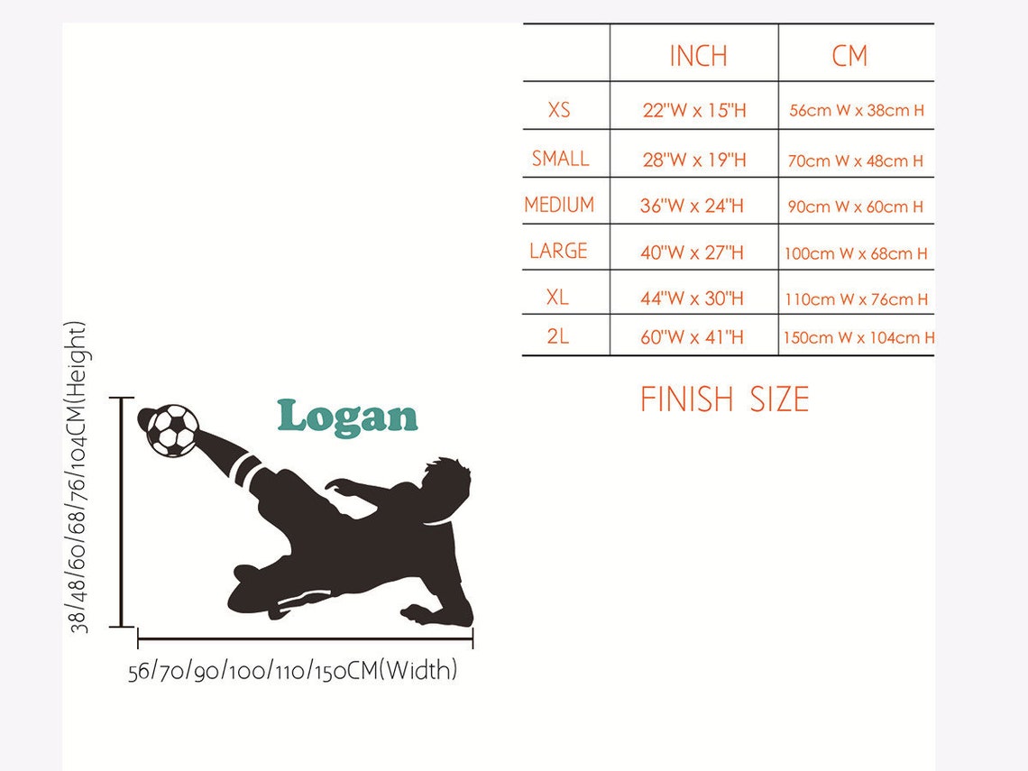 Personalized Name Football Player Decal-football Player Wall - Etsy